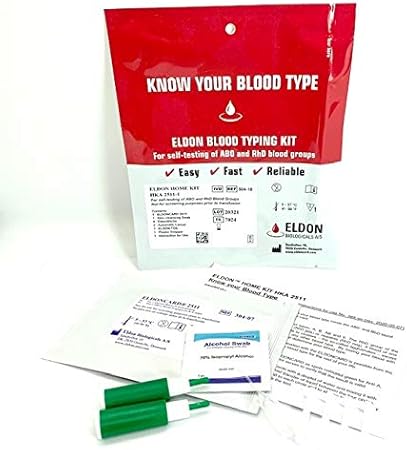 Amazon.com: Blood Type Test Kit - 10 Tests - Eldoncard Home Blood Group ...