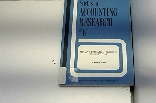 Buy Human Information Processing in Accounting (Studies in Accounting ...