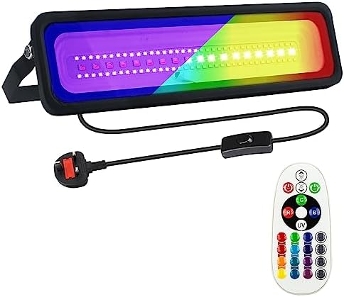 Indmird RGB LED Flood Lights Outdoor 50W UV+RGB LED Floodlights IP66 ...