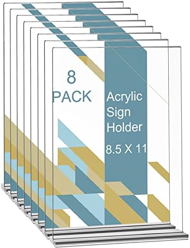 Amazon.com : Acrylic Sign Holder 8.5 x 11 - T-Shape Double Sided ...