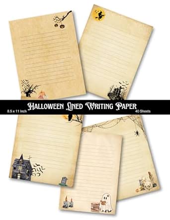 8.5 X 11" Halloween Lined Writing Paper: Letter Size Ruled Stationery ...