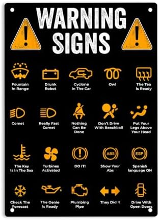 Amazon.com: Dtsnjsdwk Funny Driving Warning Lights Signs Mechanics ...