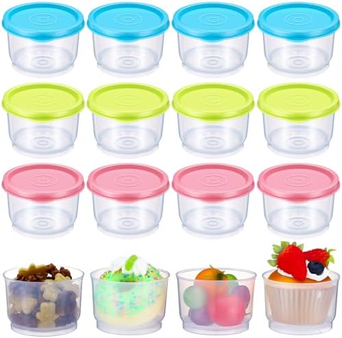 Meng Jiaran 12 Pcs Small Food Containers with Lids, 160ML Plastic Snack ...