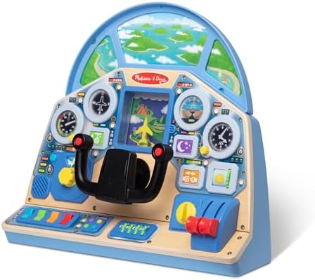 Amazon.com: Melissa & Doug Jet Pilot Interactive Dashboard, Pretend ...
