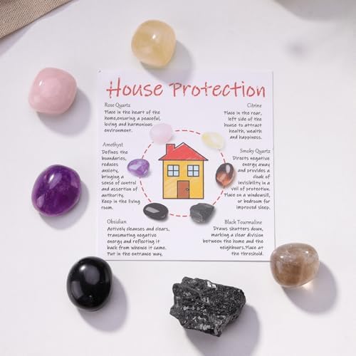 Amazon.com: NUKAYAI House Protection Crystal Set, Natural Healing ...