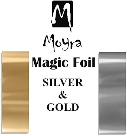Amazon.com : Moyra MAGIC FOIL Pack of 2 foils (1 Gold + 1 Silver) Nail ...