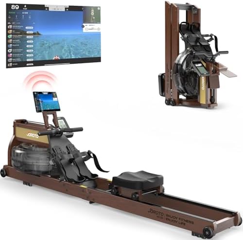 JOROTO Water Rowing Machines for Home Use,Foldable Rowing Machine Oak ...