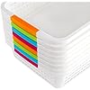 Amazon.com - Lawei 8 Pack Plastic Storage Basket with Handle - 12 x 7.6 ...