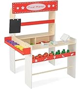 Amazon.com: INFANS Wooden Grocery Store Marketplace Toy, Supermarket ...