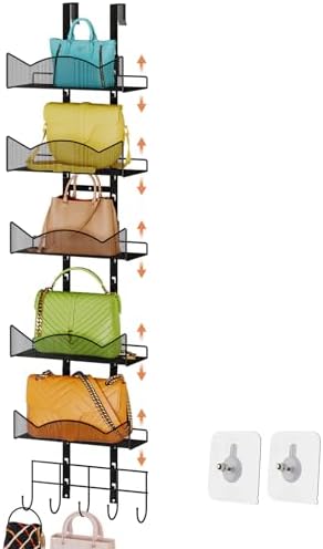 Amazon.com: Mkimuy Hanging Purse Handbag Organizer Rack with Nameplate ...