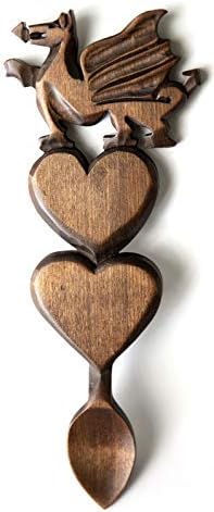 Two Hearts in One Love Spoon - Free Engraving of Names & Date on Welsh ...