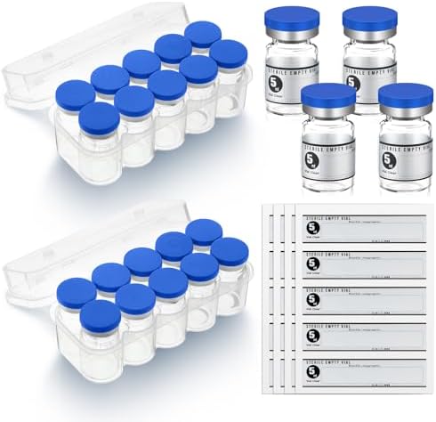 Amazon.com: Threlaco 20 Pcs 3ml Sealed Sterile Empty Vials with Self ...