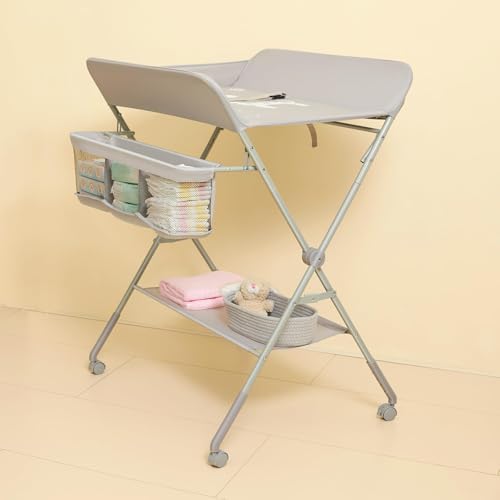 Amazon.com: KARAOK Baby Changing Table with Wheels, Portable Diaper ...