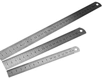 Amazon.co.jp: 3 Pieces Stainless Steel Measuring Ruler Kit Including ...