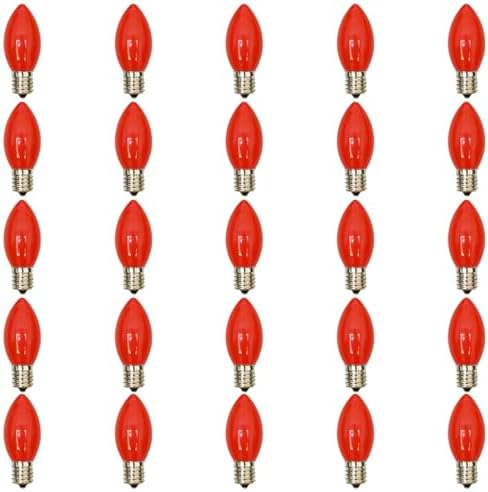 Abeja 25 Pack C9 LED Christmas Light Bulbs, C9 Red Shatterproof LED ...