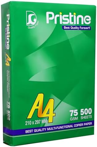 Pristine Copier Paper | 1 Ream | A4 Size | 75 GSM | 500 Sheets | White ...