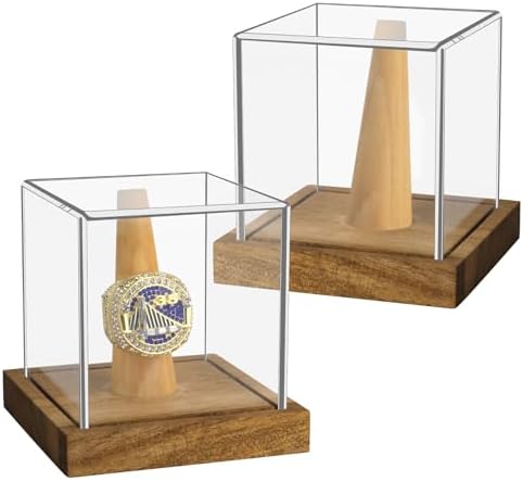 Amazon.com: 2 Pack Championship Ring Display Case, Clear Acrylic Single ...