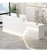 Amazon.com: Solid Wood Front Desk, Black Reception Desk with Counter ...