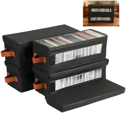 Amazon.co.jp: CD Case, DVD Storage Case, Set of 4, Holds 104 Cards, CD ...