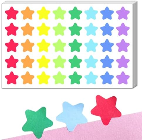 800 Pieces, 20mm - Coloured Star Stickers, Reward Stickers for Children ...