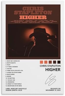 Amazon.com: MOOWI Chris Stapleton Poster Higher Album Cover Poster for ...