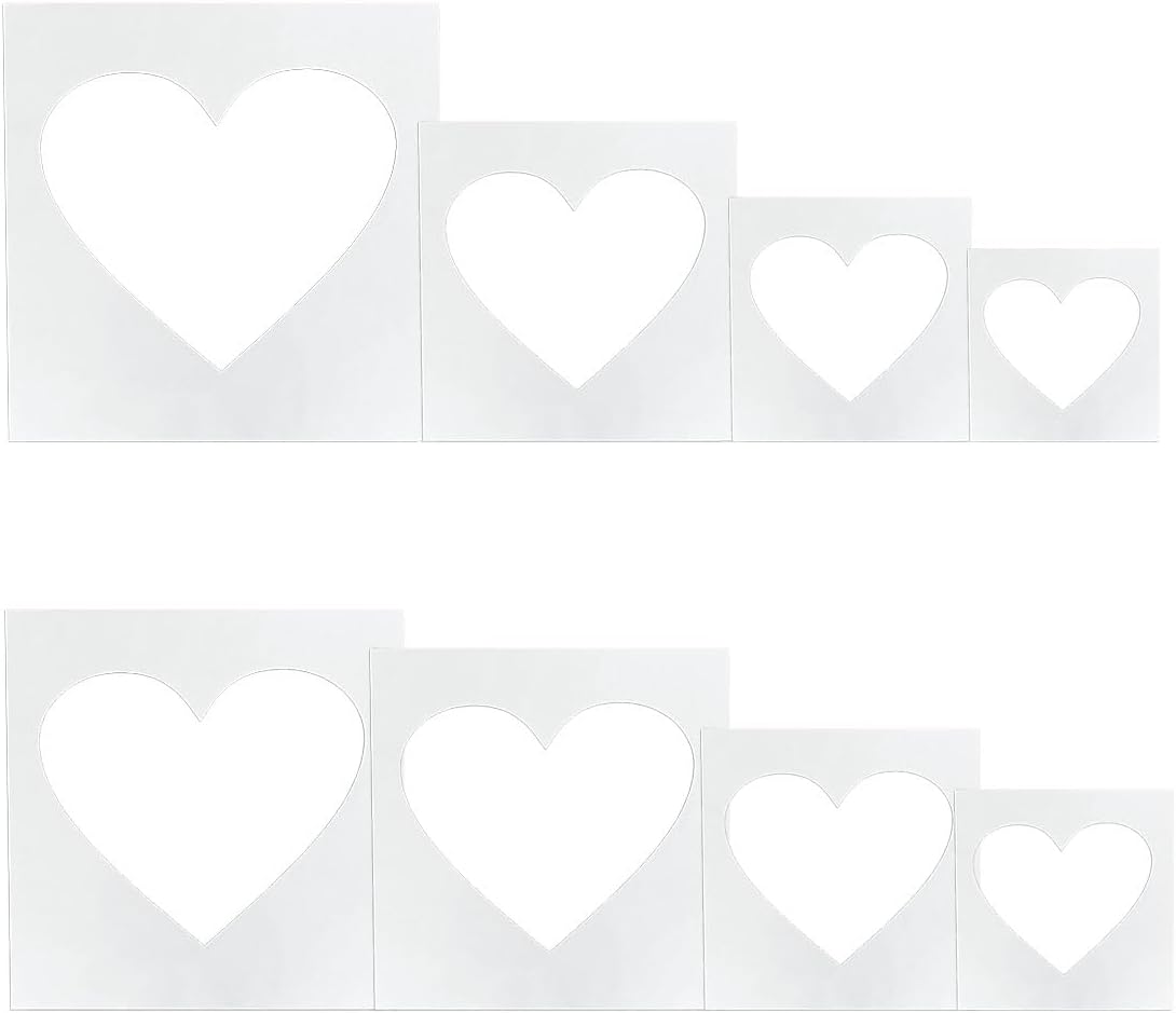 Amazon.com : Large Heart Stencil, 8Pcs Heart Stencils for Painting ...