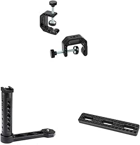 CAMVATE Aluminum C-Clamp + Universal L Bracket Handle + Extension Long ...