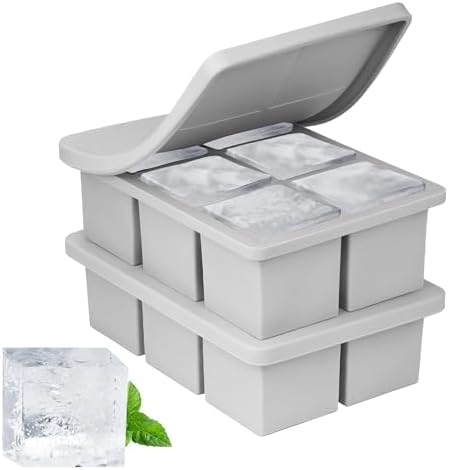 Amazon.com: Large Cube Silicone Ice Tray, 2 Pack by Kitch, Giant 2 Inch ...
