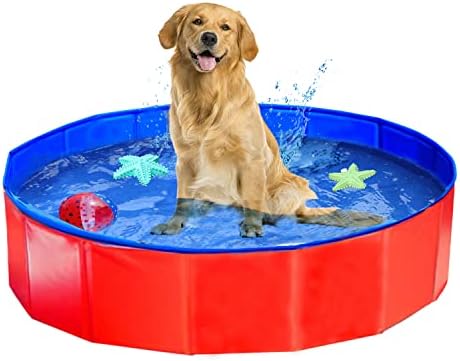 Amazon.com: StarOcean Foldable Dog Pool, Kiddie Pool Hard Plastic Pool ...