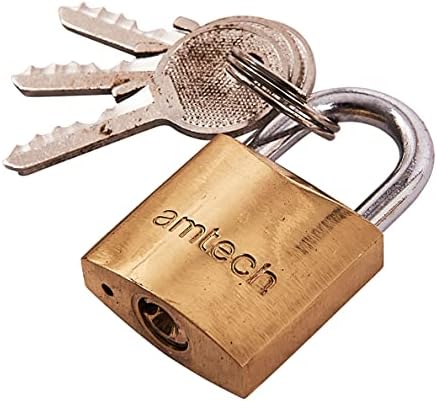 Amtech T0790 Brass Small Padlocks with Keys for Luggage, lockers ...