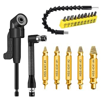CIGOTU 18Pcs Flexible Drill Bit Extension, Include 5Pcs Damaged Screw ...
