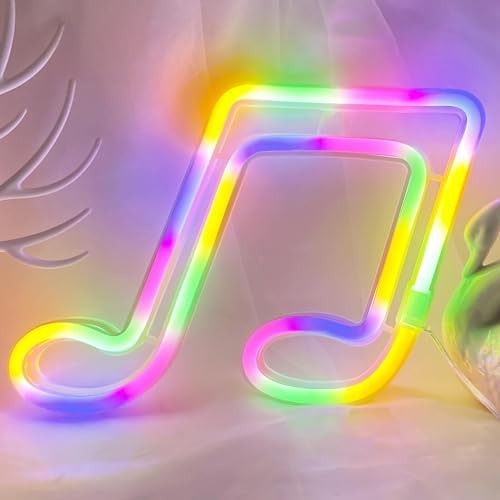 Amazon.com : VIFULIN Music Neon Sign Music Note Neon Light Wall Decor ...