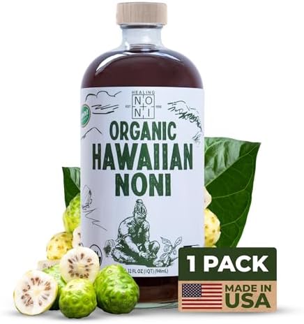 Amazon.com : Healing Noni - 12-Pack Glass Bottle 32oz - 100% Pure ...