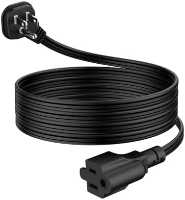 6Ft Flat Plug Short Extension Cord, 90-Degree Plug Low Profile Power ...
