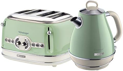 Ariete Retro Style Dome Kettle and 2 Slice Toaster Set, Vintage Design ...
