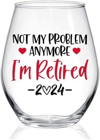 Amazon.com | WUUCKOO Not My Problem Anymore I'm Retired 2024 Stemless ...