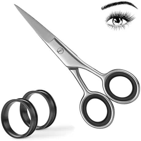 Amazon.com: Facial Hair Grooming Scissors with Rubber Finger Rings for ...
