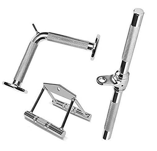 V Shaped Tricep Press Down Bar, LAT Bar and Seated Rowing Handles (3 in ...