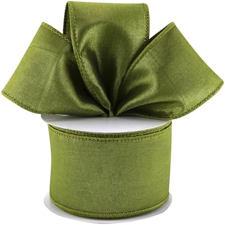 Amazon.com: DINDOSAL Green Wired Ribbon 2.5" x 10 Yard Moss Green Wired ...