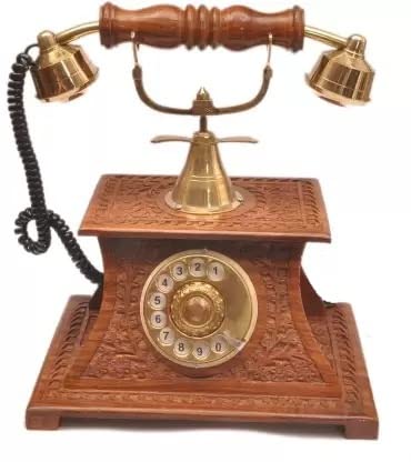 AFIRAA® Wooden Telephone Maharaja Style Showpiece Telephone Home D cor ...