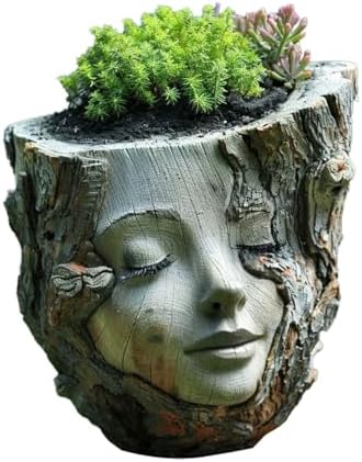 Dgayaeic Flower Pot Statue, Face Planter, Creative Goddess Head Planter ...