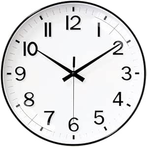 TEKCOOL Plastic Digital Wall Clock 12" Silent Quartz Decorative Latest ...