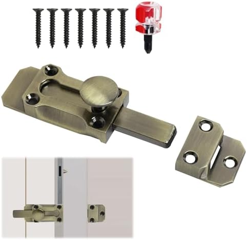 LUCTHY Barrel Slide Door Bolts, 3 Inch Brass Door Bolt Lock for ...