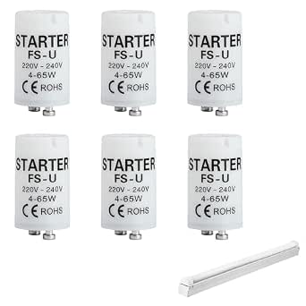 6 Pcs Starter for Fluorescent Light, Starter Motor for Fluorescent Tube ...