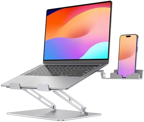 Amazon.com: JCZT Adjustale Laptop Stand for Desk with Phone Holder ...