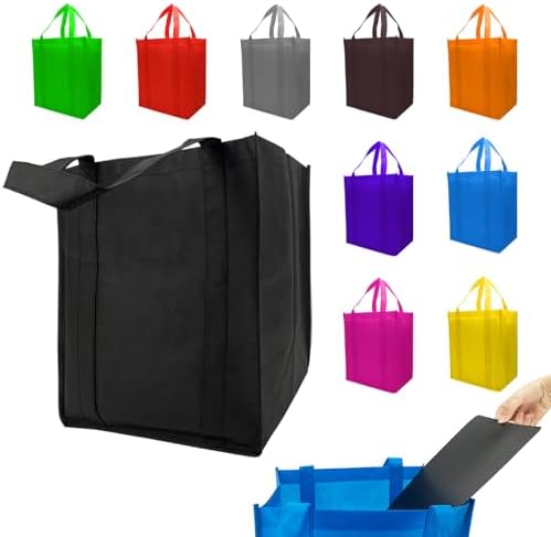 Amazon.com: 10 Pack Reusable Shopping Bags - 14.9x12.6x9.4 Inth Bulk ...