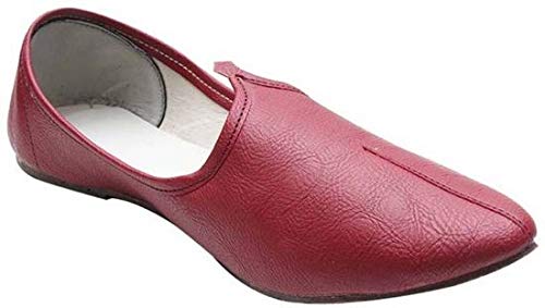 Ankaro Men's Red Khussa Shoes, Punjabi jalsa Jutti, Ethnic Mojari ...