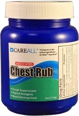 Amazon.com: CareAll Medicated Chest Rub 4 oz. Topical Analgesic and ...