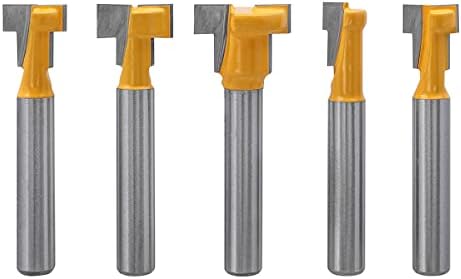 Bestgle 5pcs 1/4 Inch T-Slot Cutter Router Bit Keyhole Router Bit Set ...