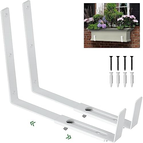 Amazon.com : Venhoo Window Box Bracket Adjustable Planter Box Brackets ...